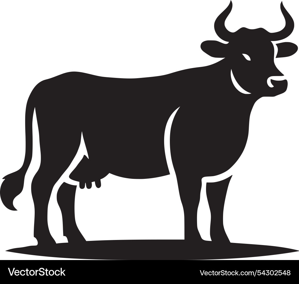 A cow silhouette design Royalty Free Vector Image