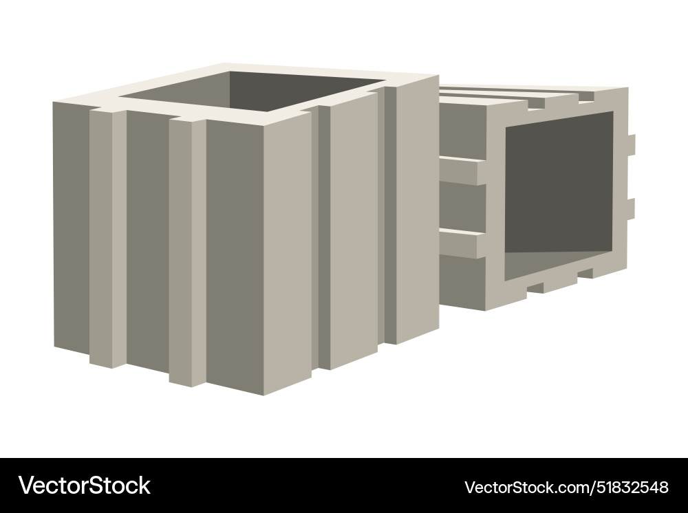 Building material concrete blocks cartoon Vector Image