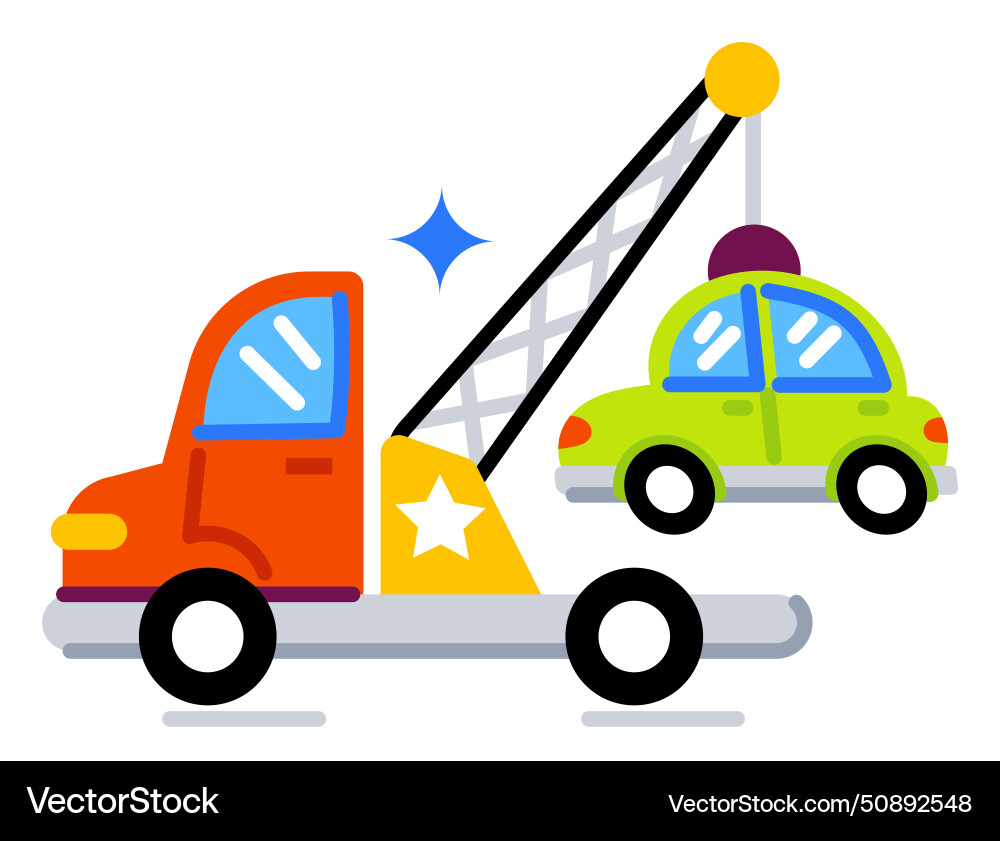 Car tow Royalty Free Vector Image - VectorStock