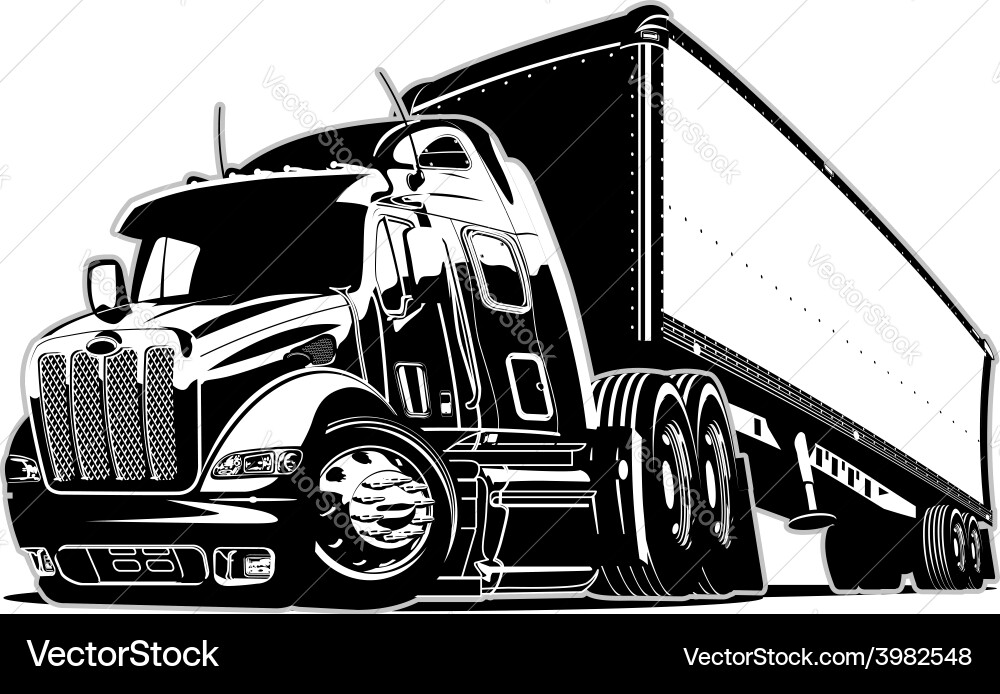 Cartoon semi truck Royalty Free Vector Image - VectorStock