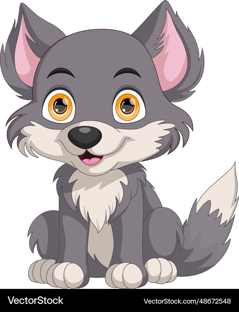 Cute Baby Wolf Cartoon