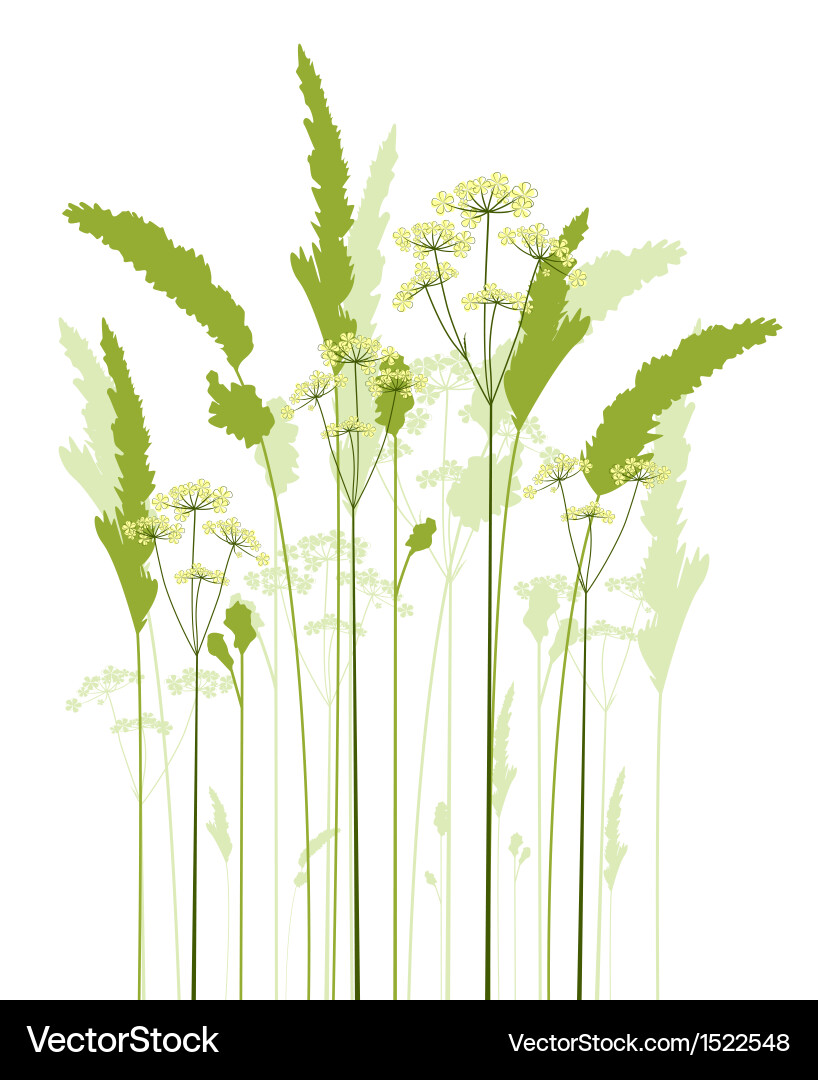Flowers and grass Royalty Free Vector Image - VectorStock