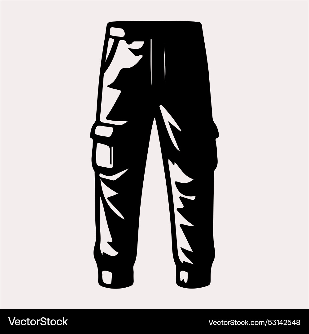 Modern and fashionable pants silhouette Royalty Free Vector