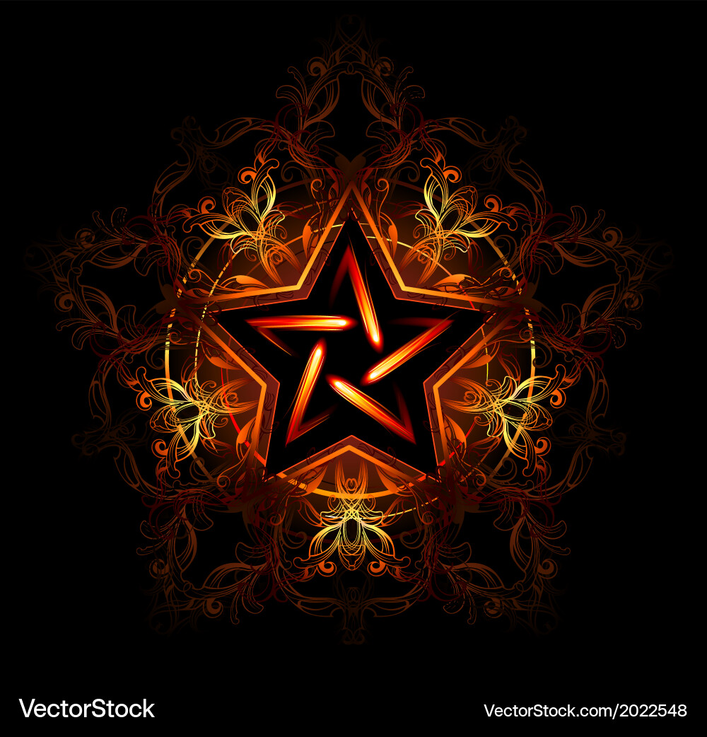 Mystical fiery star Royalty Free Vector Image - VectorStock