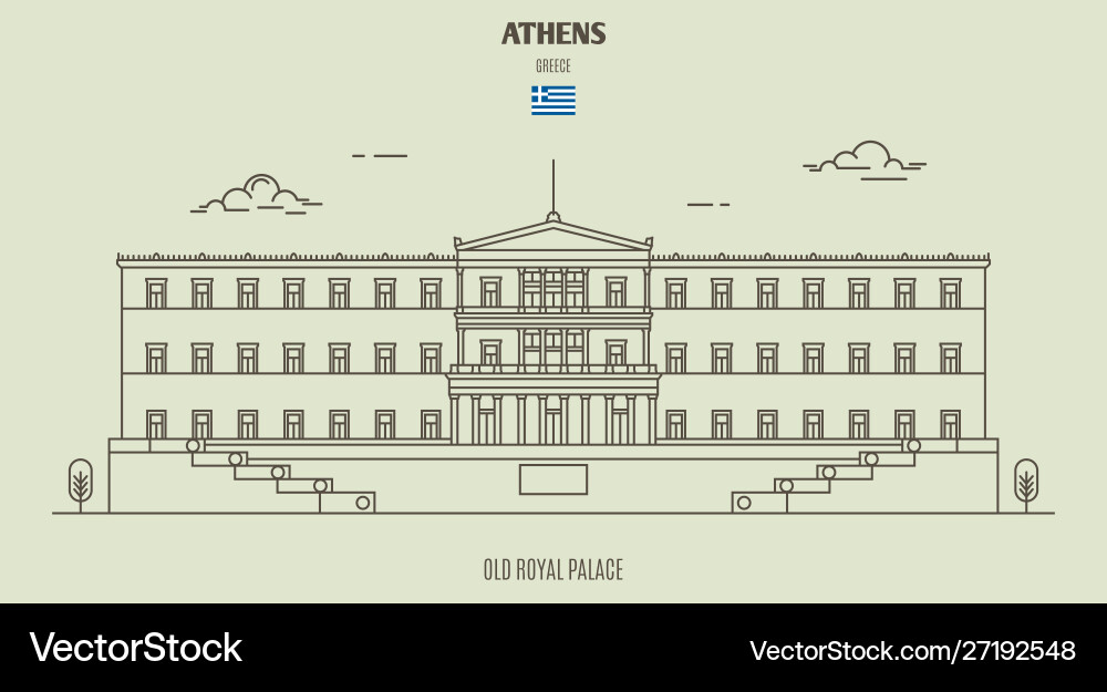 Old royal palace athens greece Royalty Free Vector Image