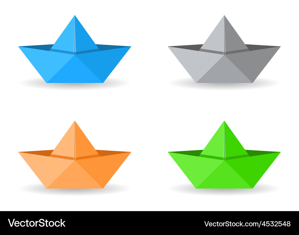 Origami boats Royalty Free Vector Image - VectorStock