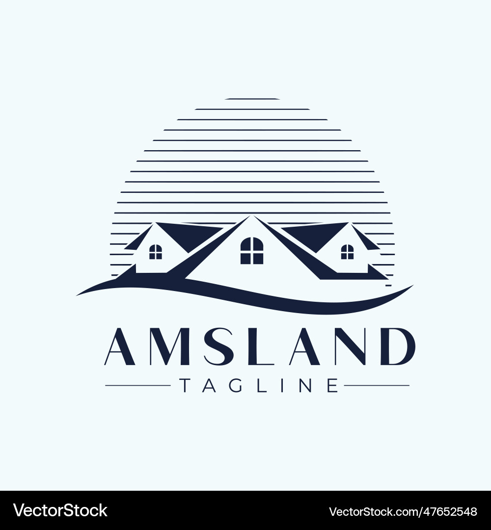 Real estate logo design template idea Royalty Free Vector