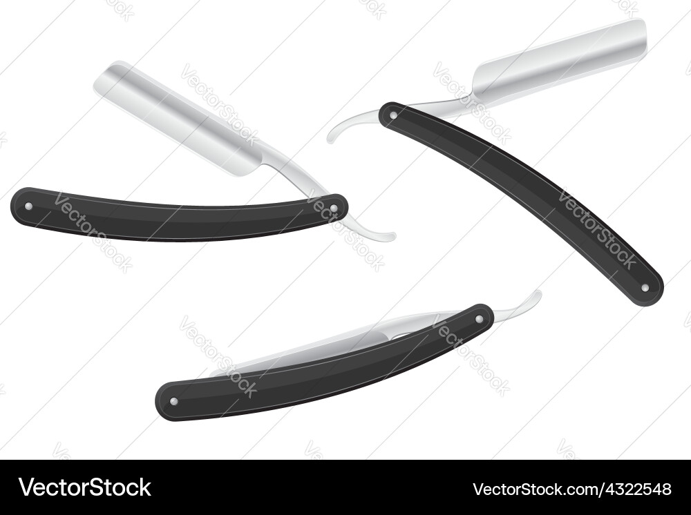 Straight Razor - Silver Blade Royalty Free Vector Image