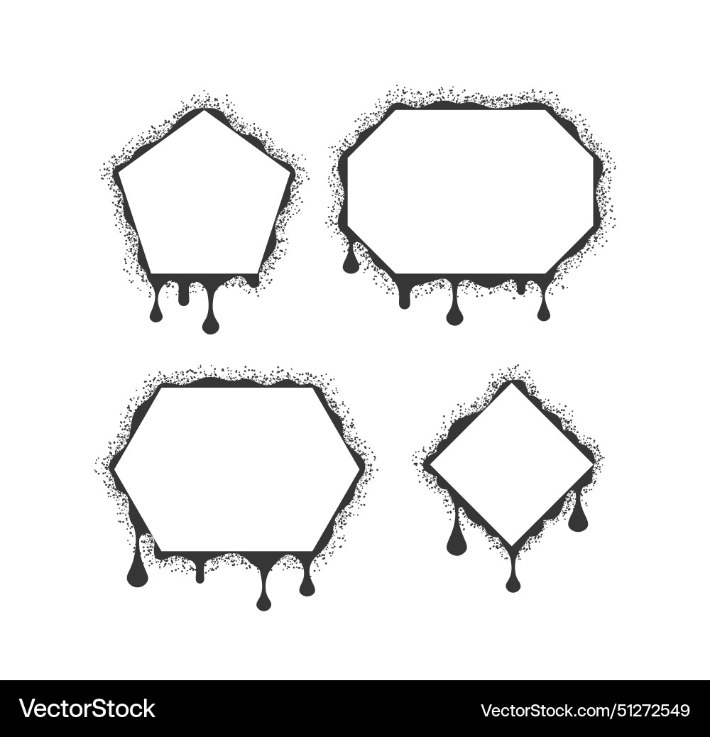 Collection of four frames in graffiti style Vector Image