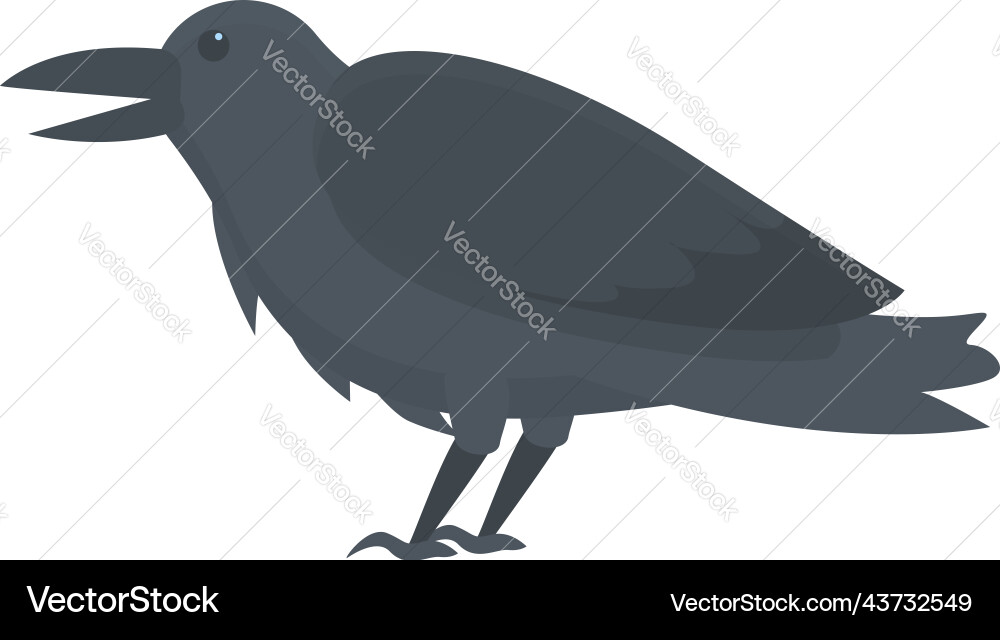 Crow cry icon cartoon death logo Royalty Free Vector Image