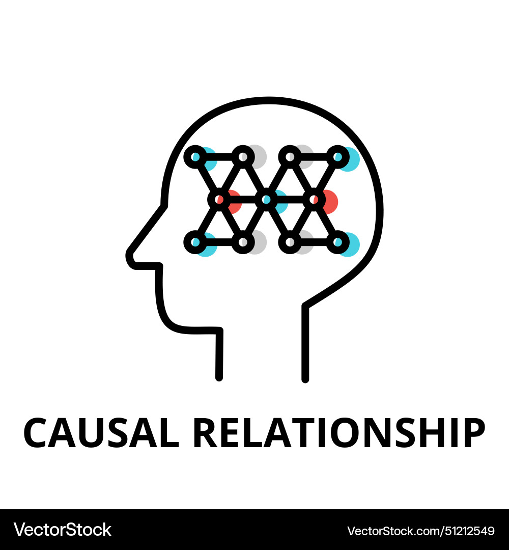 Icon concept of causal relationship brain process Vector Image