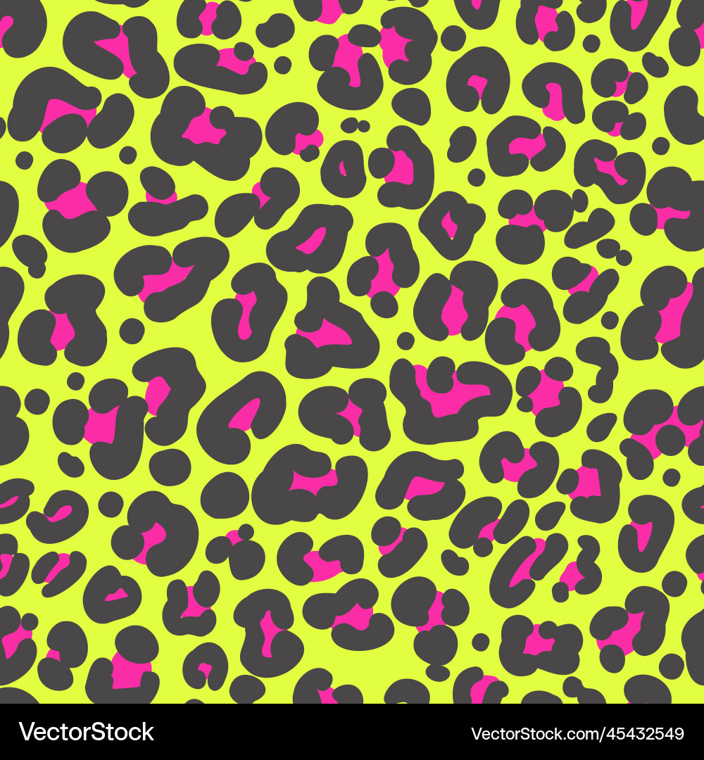 Leopard print seamless pattern neon cheetah skin Vector Image