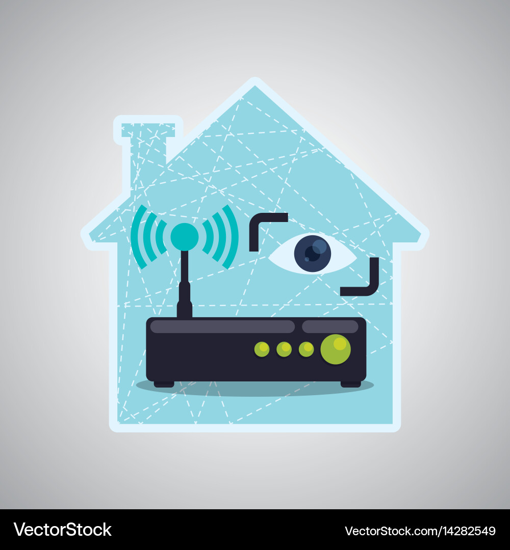 Smart house design home icon white background Vector Image