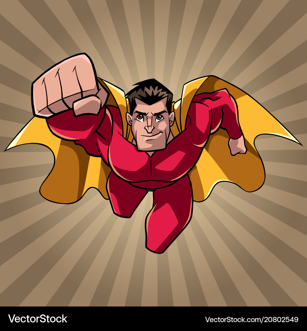 Superhero coming at you ray light background Vector Image