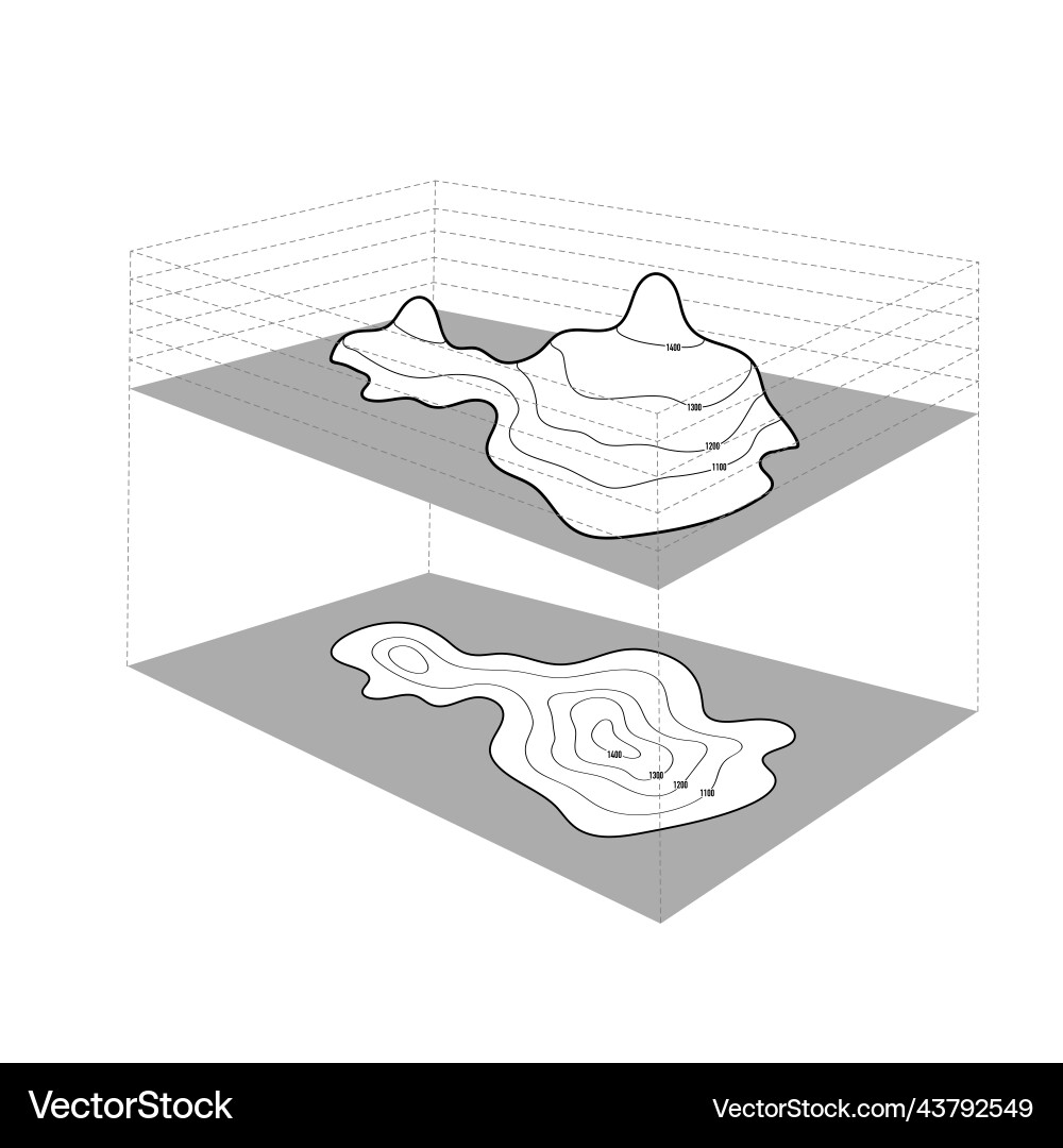 Topographic map reading Royalty Free Vector Image