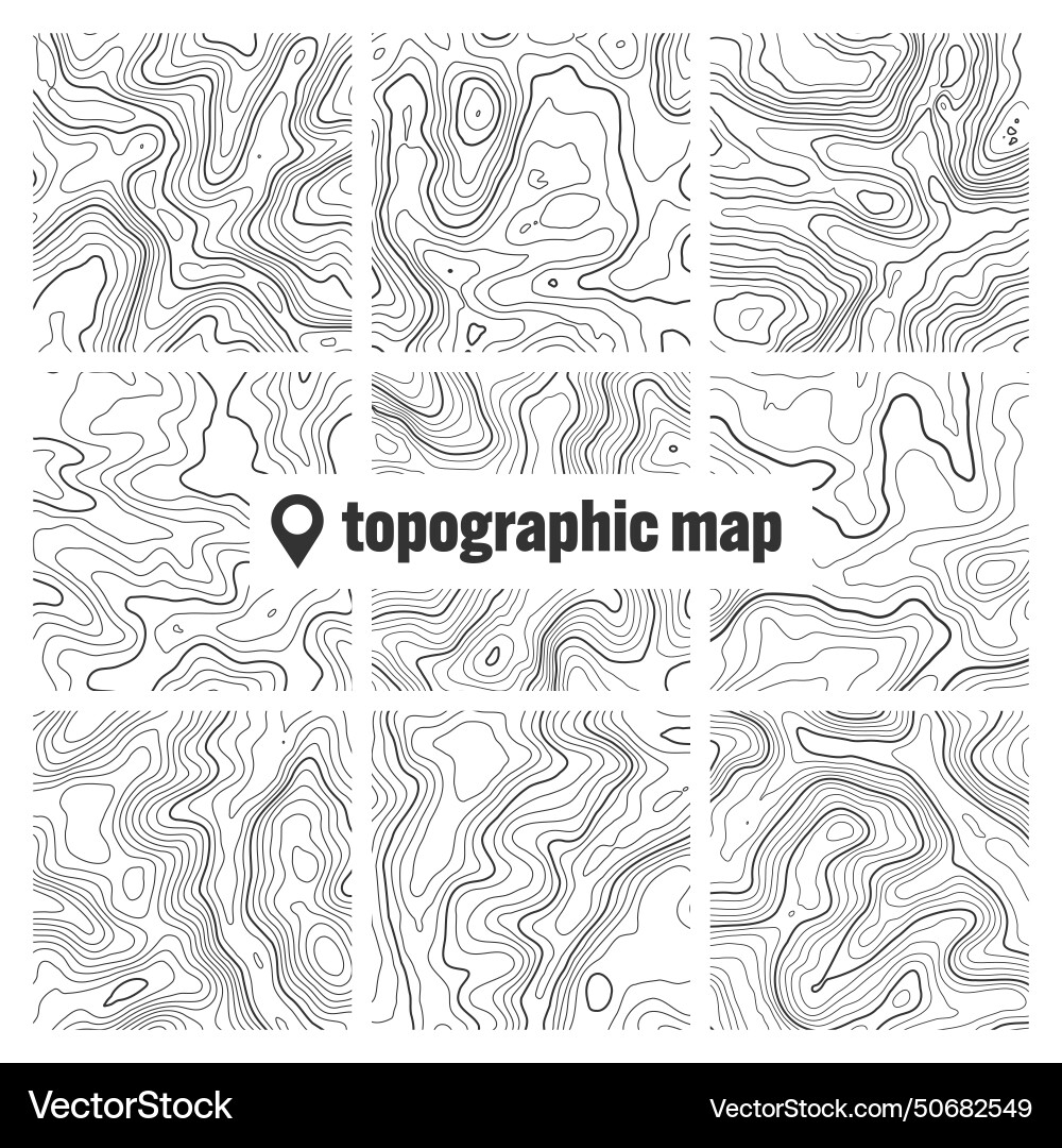 Topographic map with contour lines geographic Vector Image