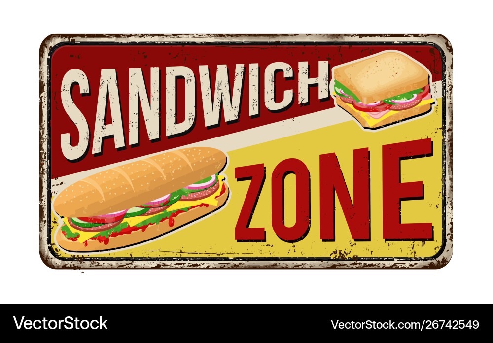 Vintage Sandwich Zone Sign Royalty Free Vector Image