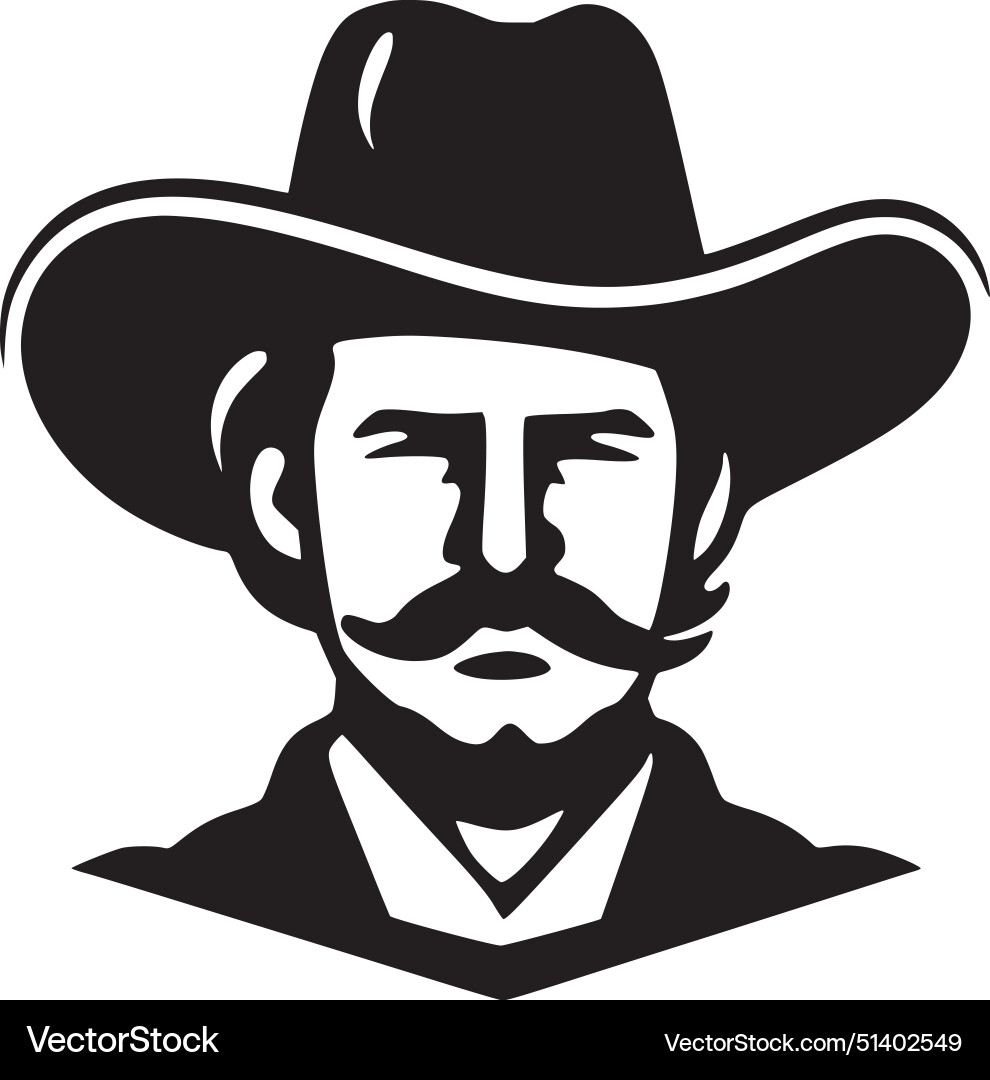 Western - black and white isolated icon Royalty Free Vector