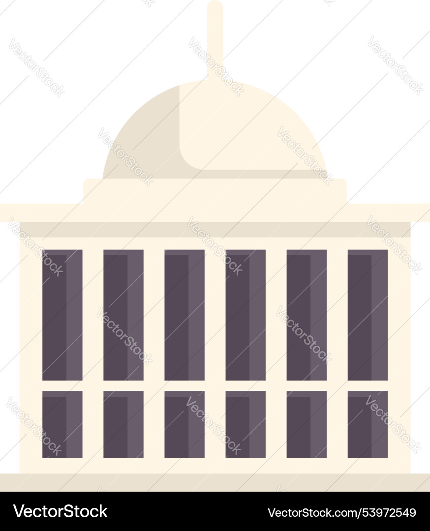 White government building with columns and big Vector Image