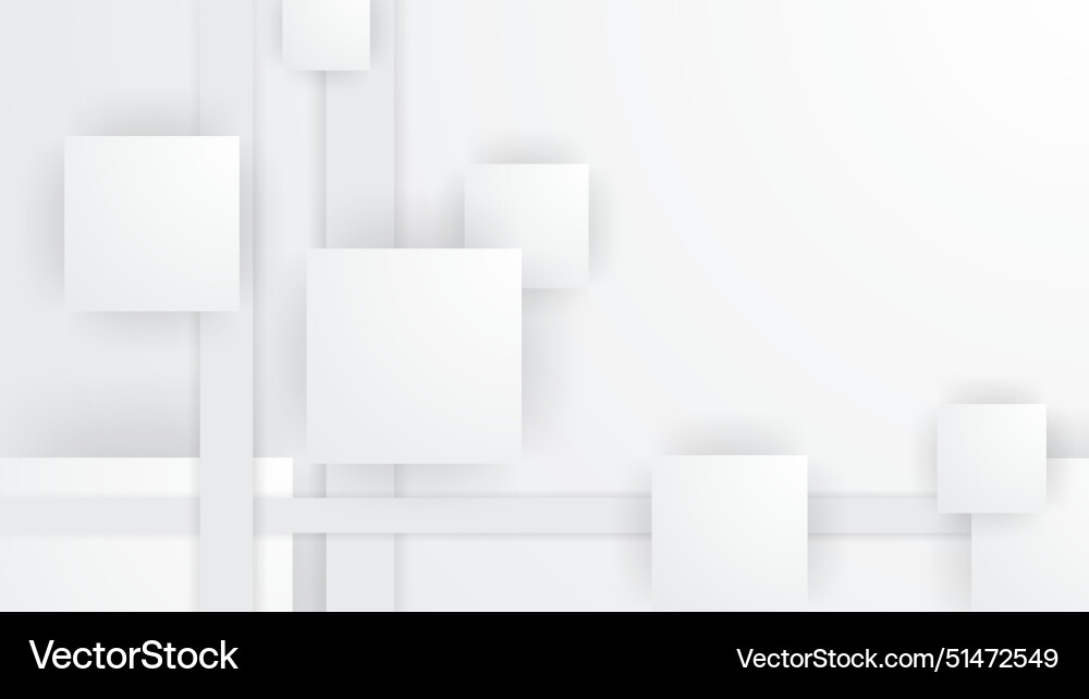 White gradient abstract background with shapes Vector Image