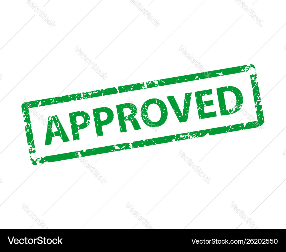 Approved sign sticker stamp texture Royalty Free Vector