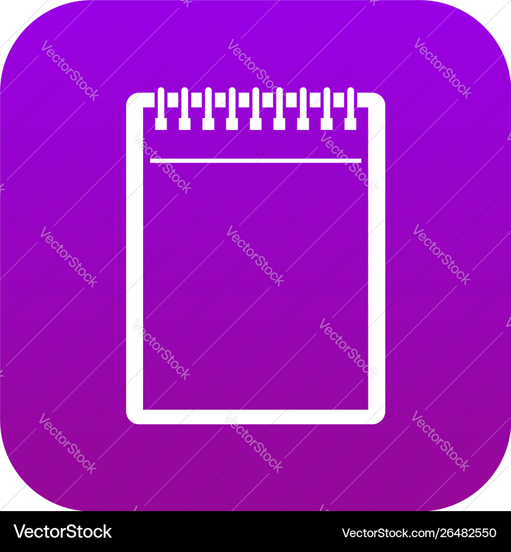 Blank spiral notepad icon digital purple Vector Image