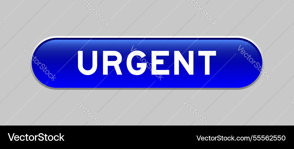 Blue color capsule shape button with word urgent Vector Image