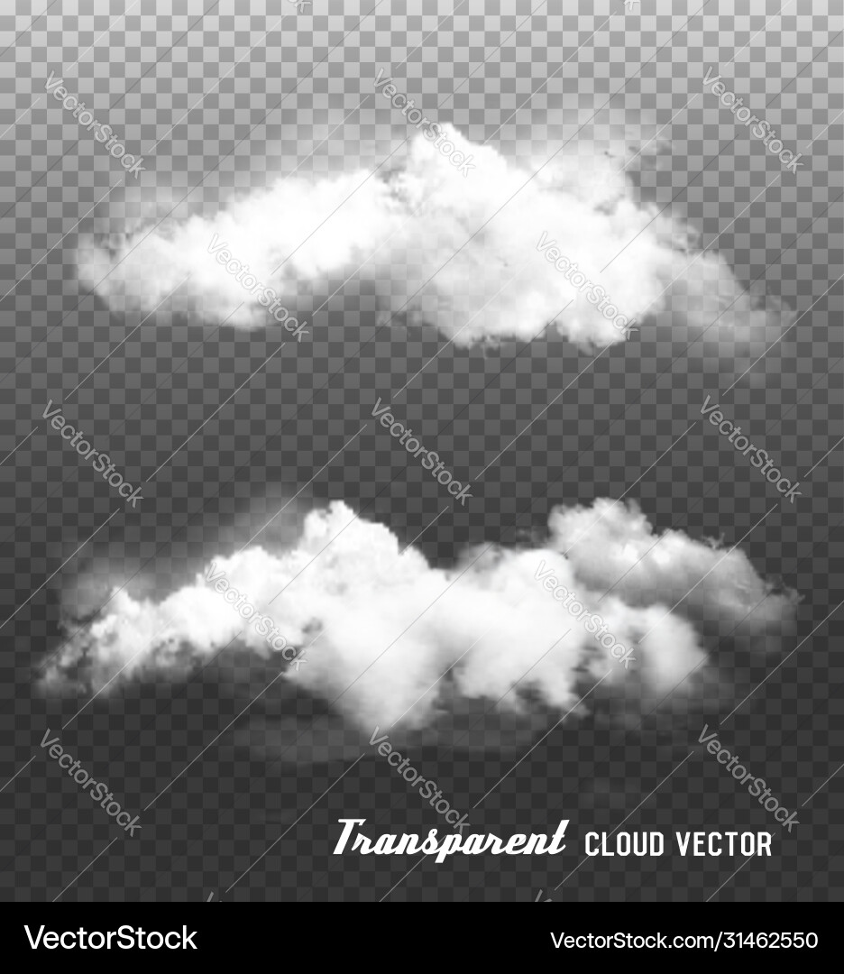 Clouds on transparent background Royalty Free Vector Image