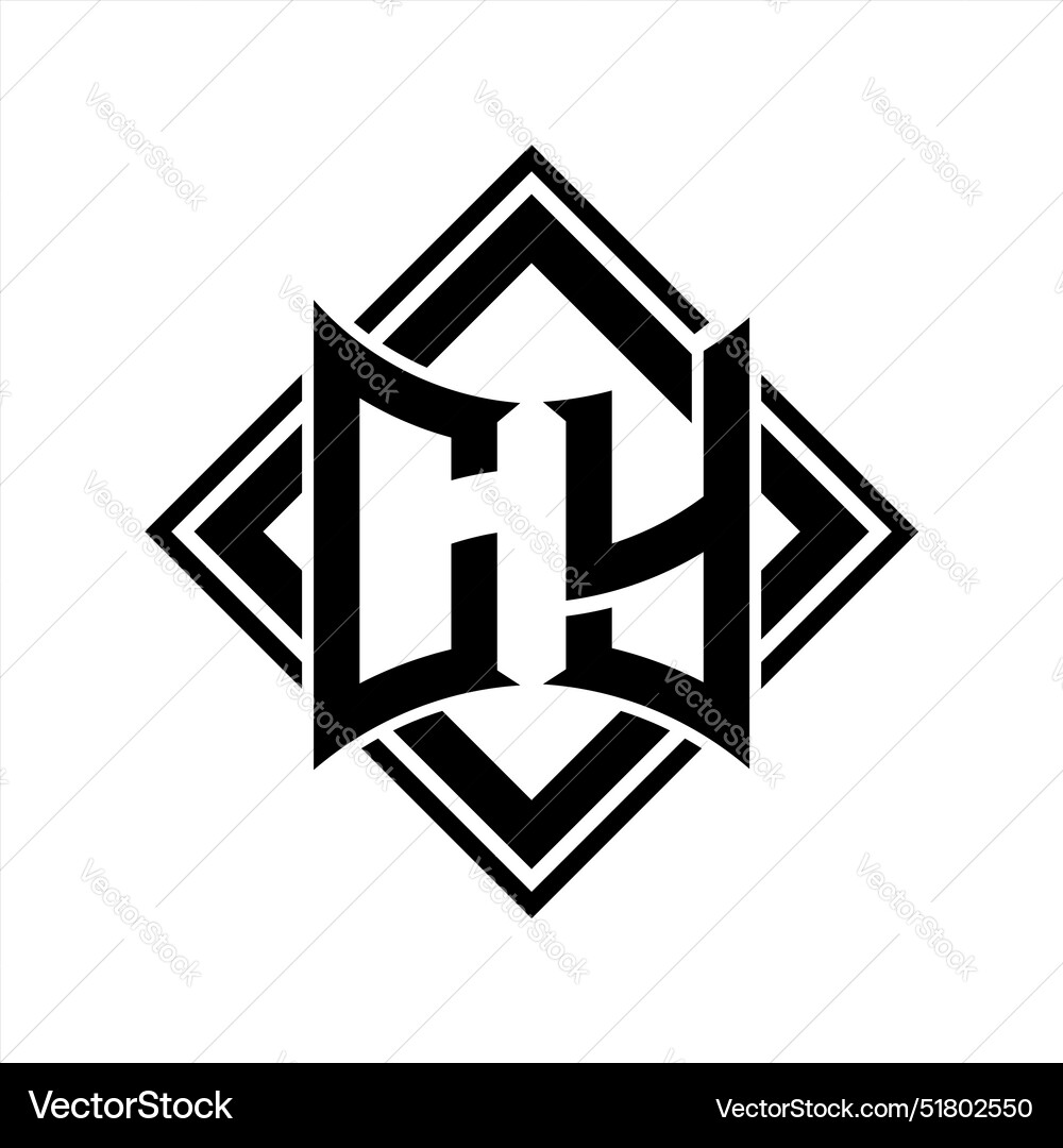 Cy letter logo with abstract shield shape Vector Image