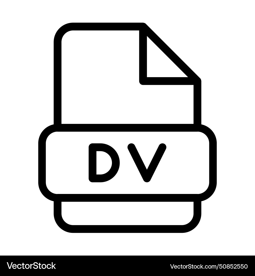 Dv file icon type files sign outline symbol Vector Image