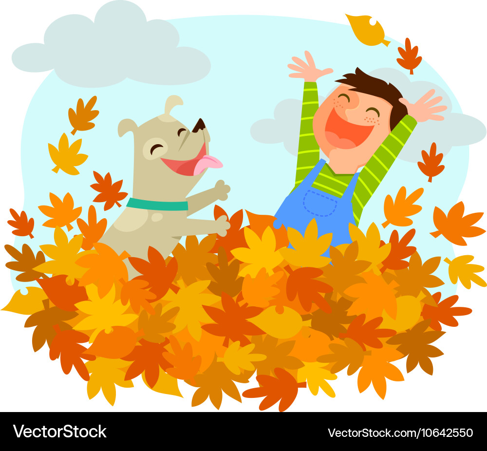 Fun of autumn Royalty Free Vector Image - VectorStock