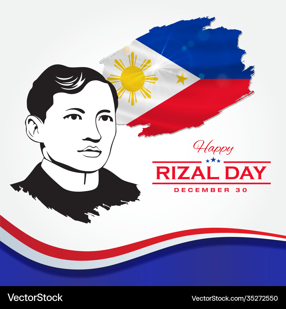 Happy rizal day greeting card Royalty Free Vector Image