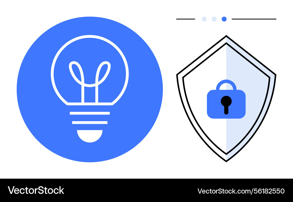 Innovation meets security light bulb and shield Vector Image