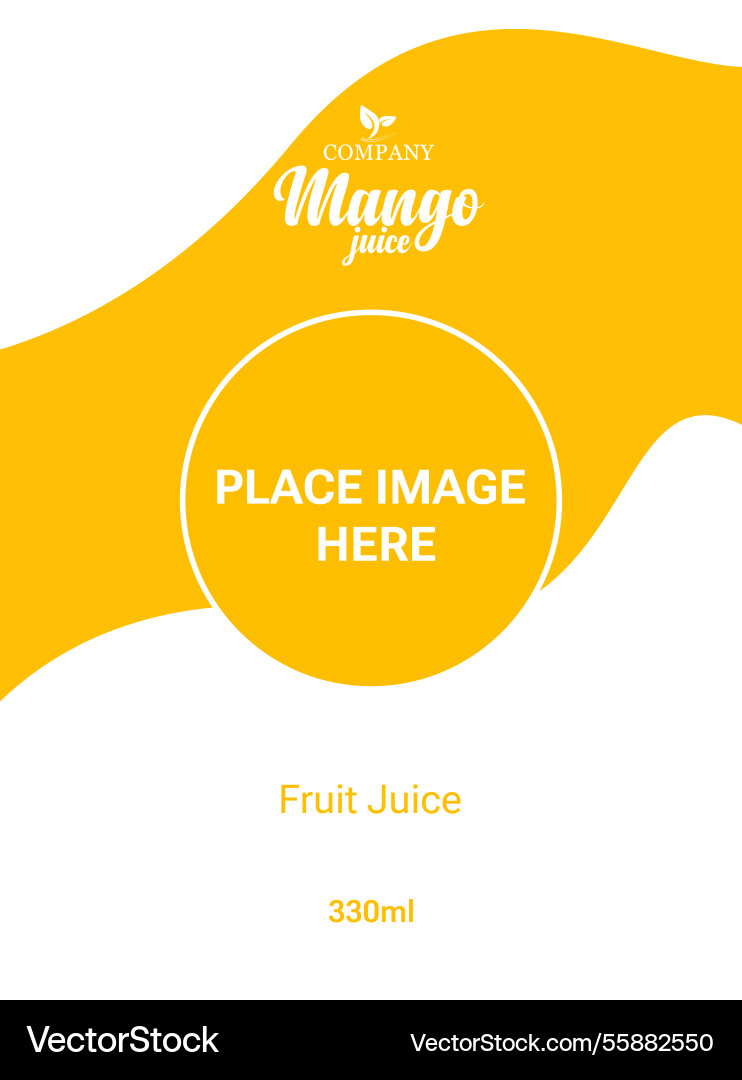 Mango juice can label template Royalty Free Vector Image