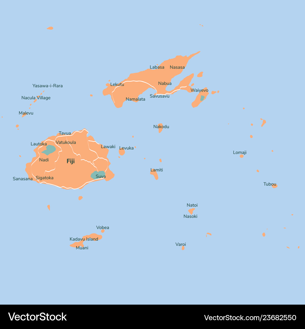 Map fiji isolated eps 10 Royalty Free Vector Image