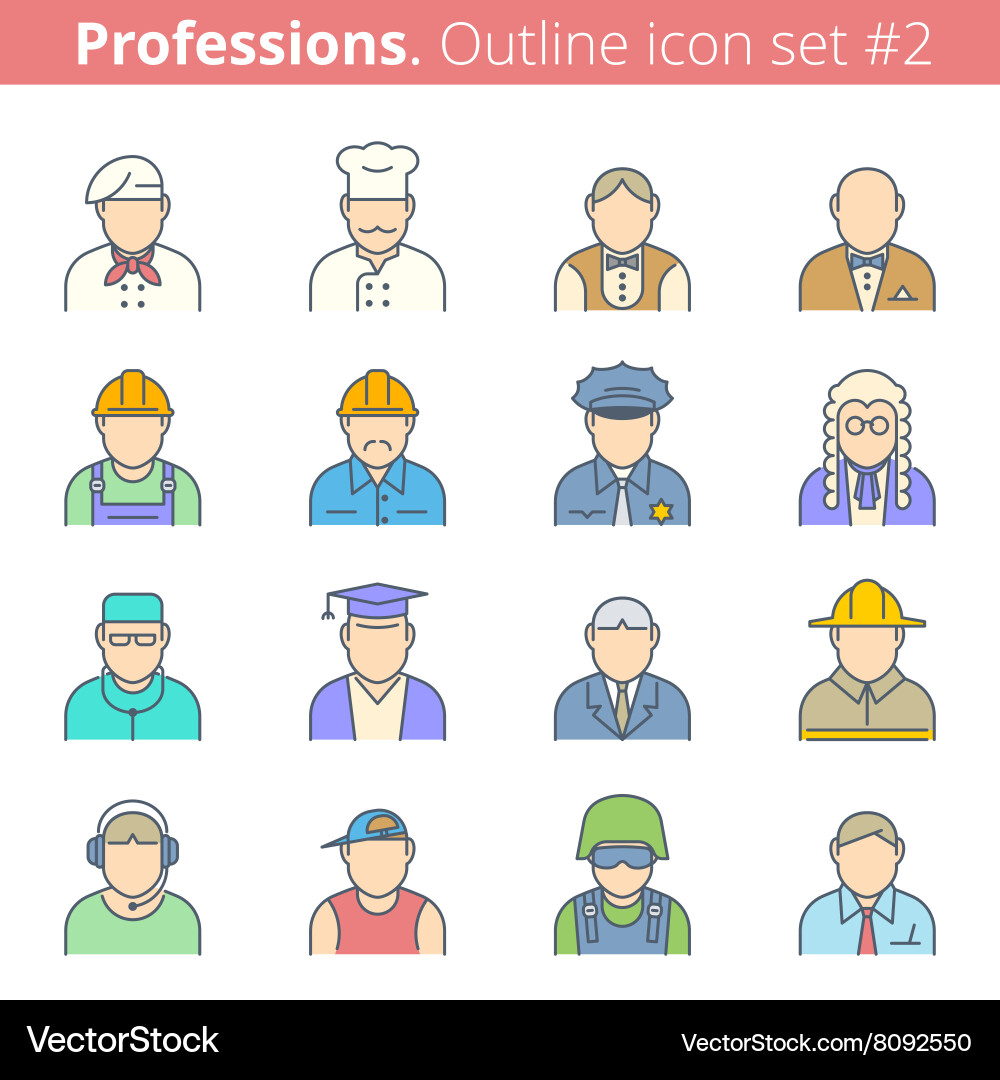 Professions avatars Royalty Free Vector Image - VectorStock