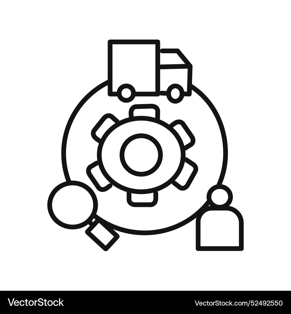 Supply chain process icon linear graphics set Vector Image
