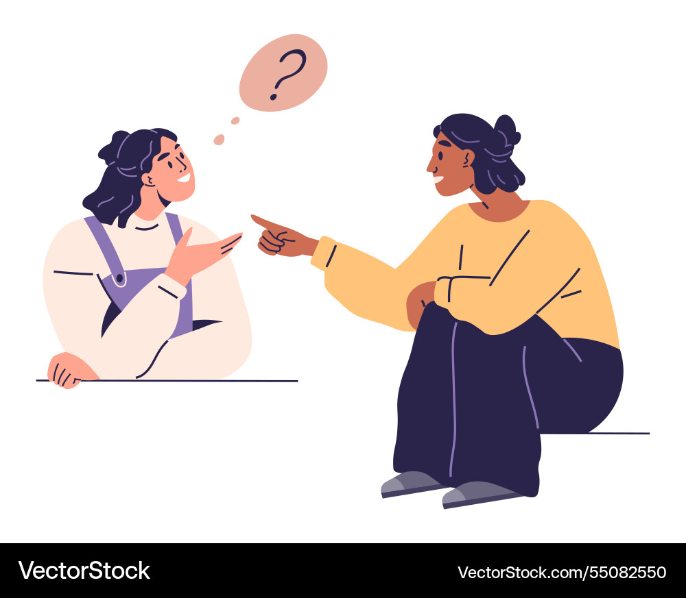 Two people engaging in a thoughtful conversation Vector Image