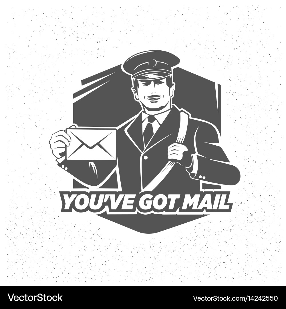 Vintage Postman Mail Symbol Royalty Free Vector Image