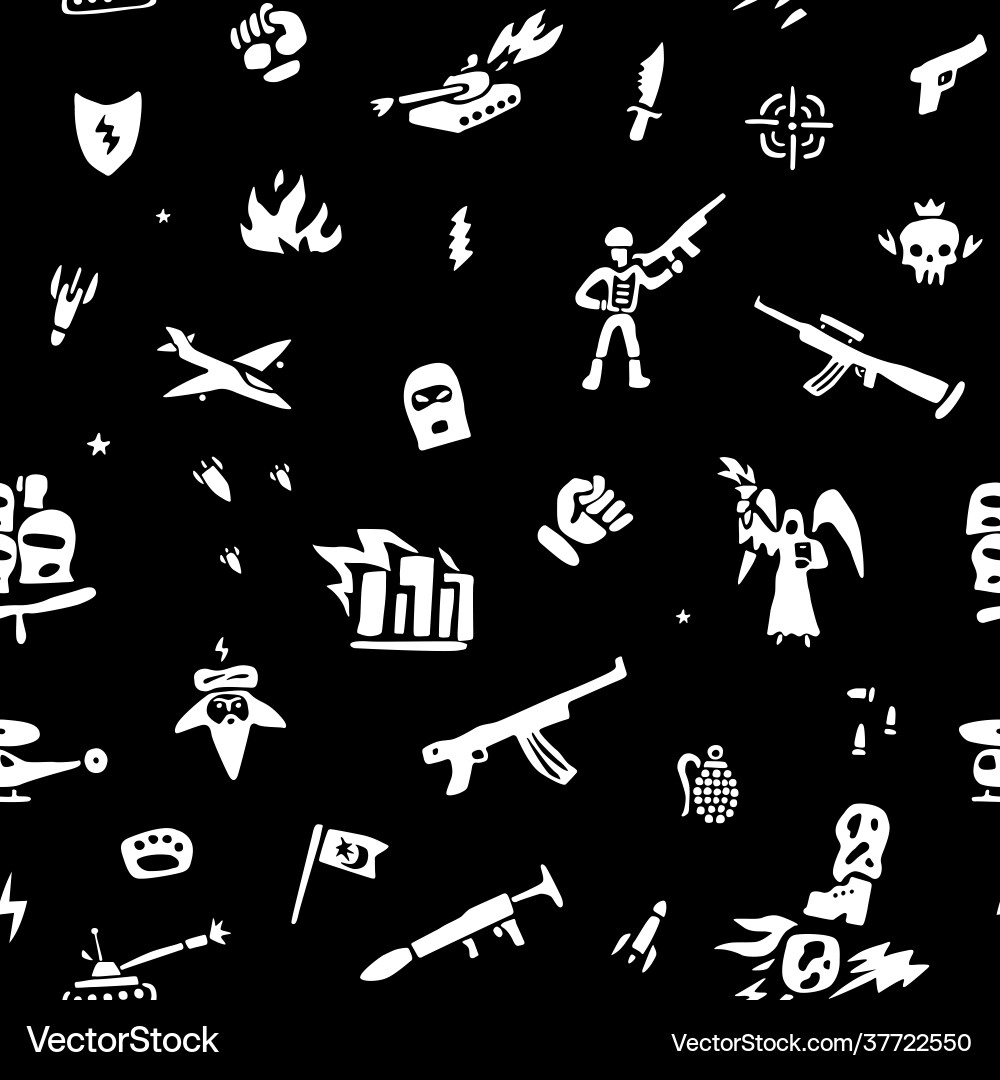War seamless background design element icon set Vector Image