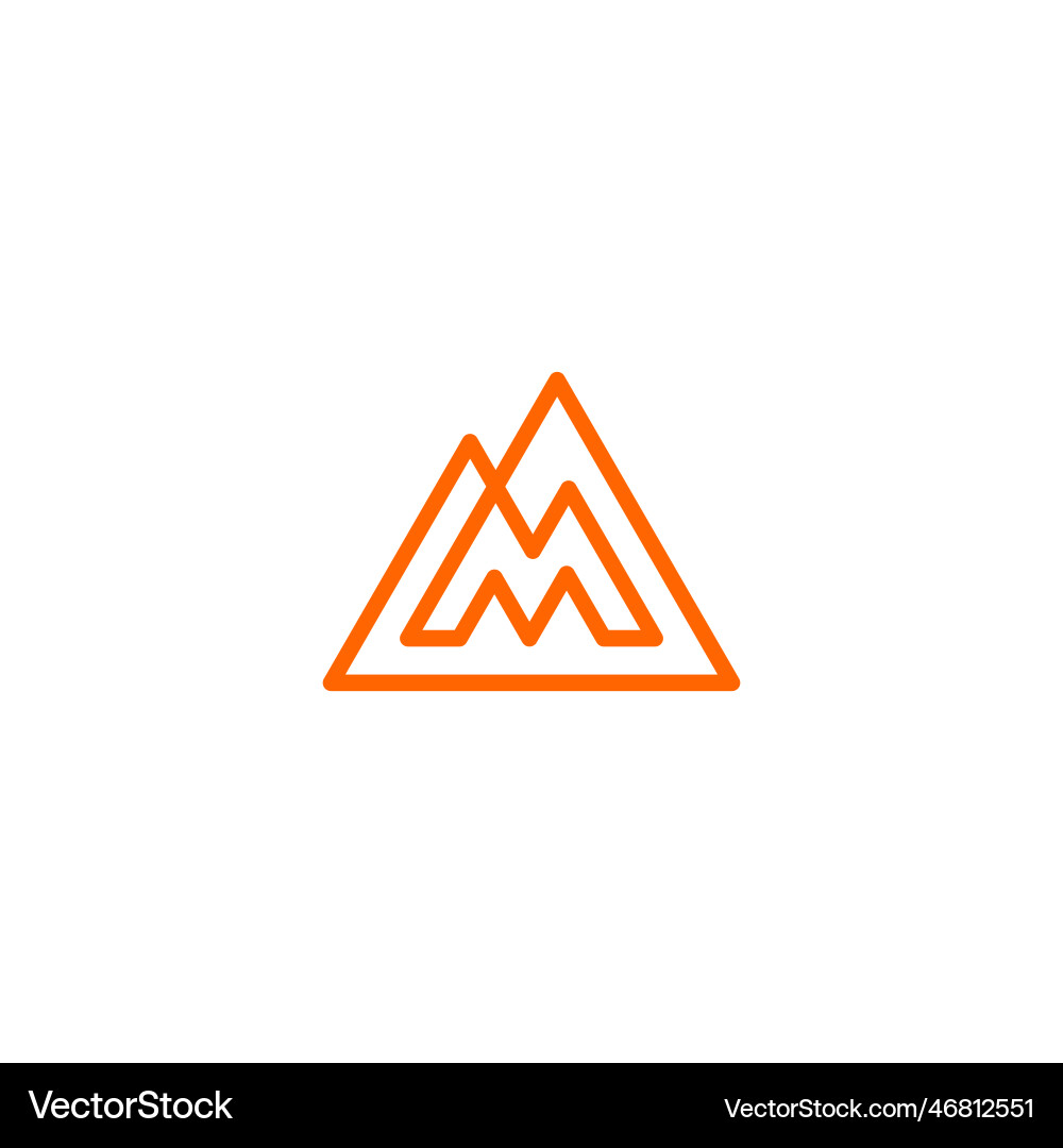 Abstract monogram letter m line art logo Vector Image