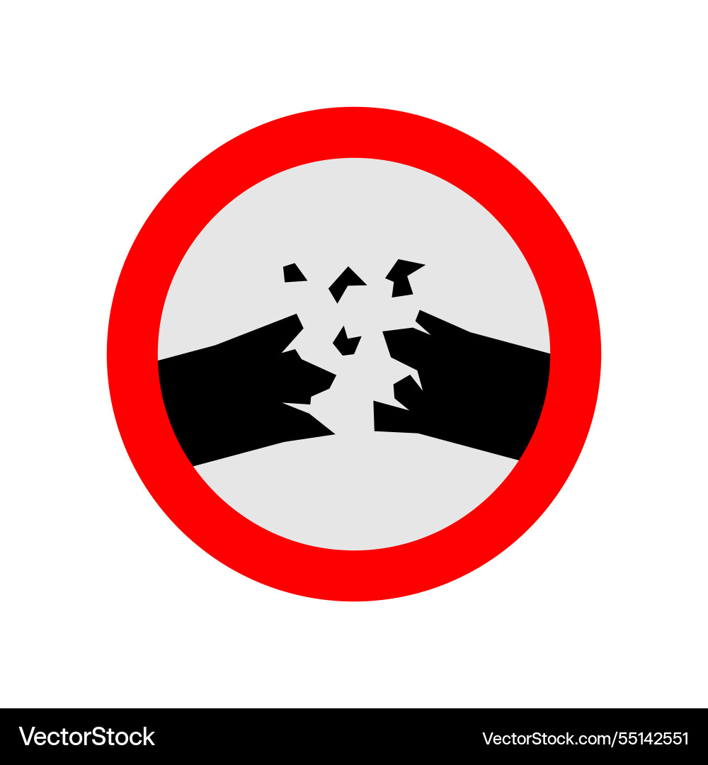 Broken construction object warning sign black Vector Image