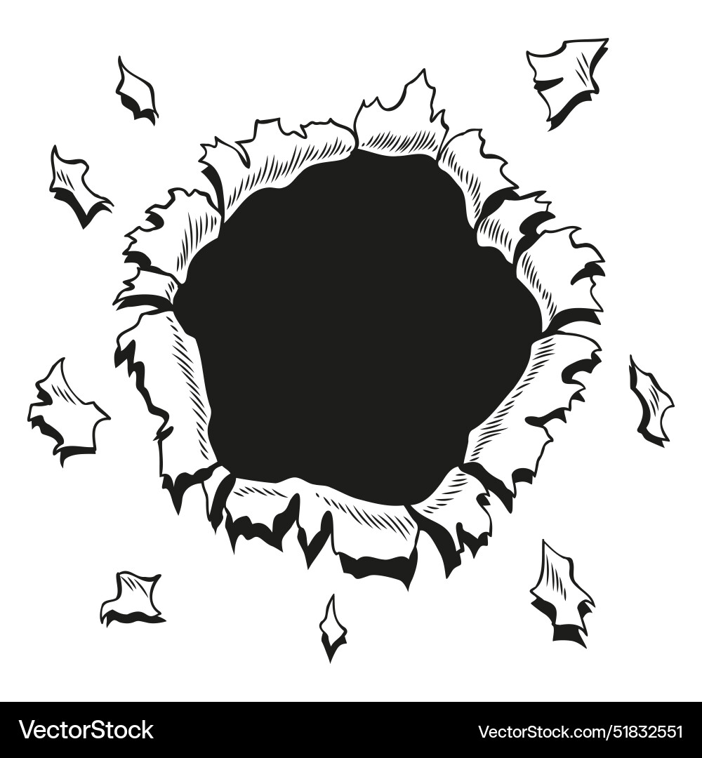 Comic book hole in coloring style paper Royalty Free Vector