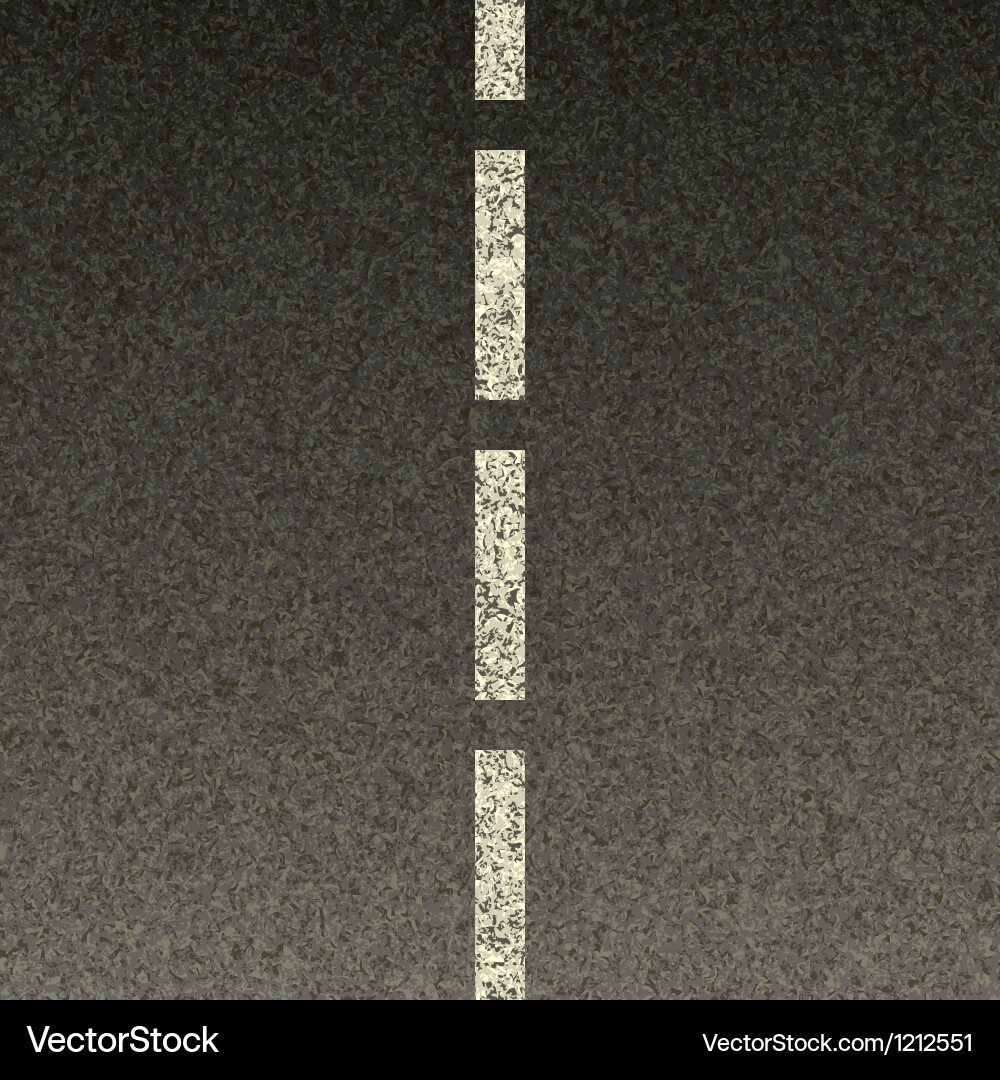Dashed line on asphalt Royalty Free Vector Image