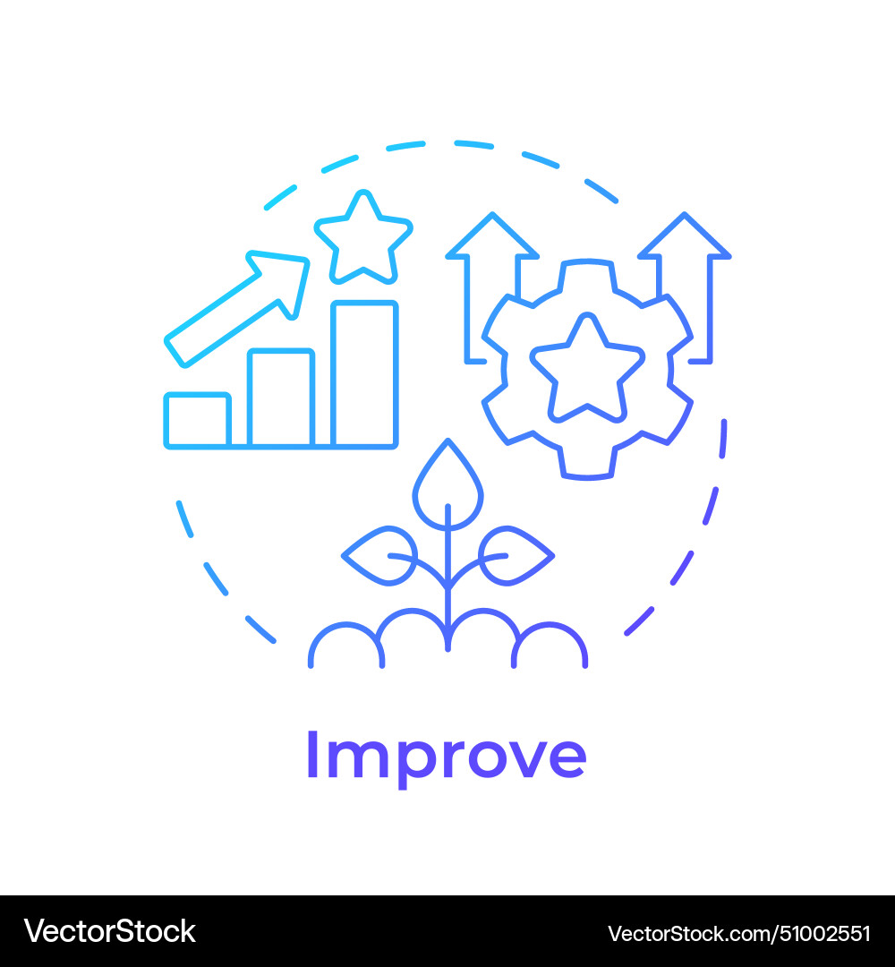 Dmaic improve phase blue gradient concept icon Vector Image Dmaic improve phase blue gradient concept icon Vector Image