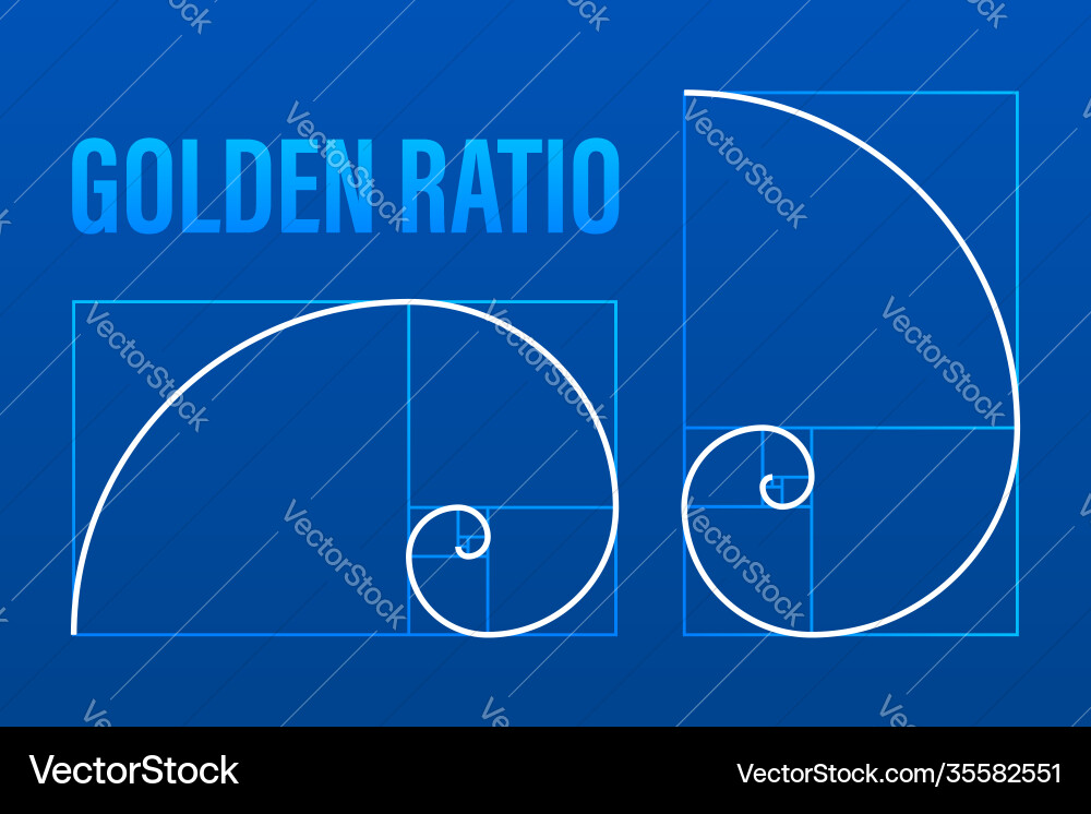 Golden ration abstract geometric background Vector Image