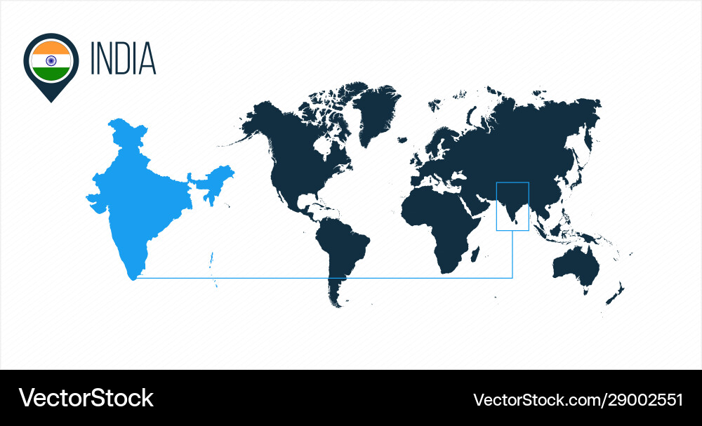 India location modern map for infographics all Vector Image