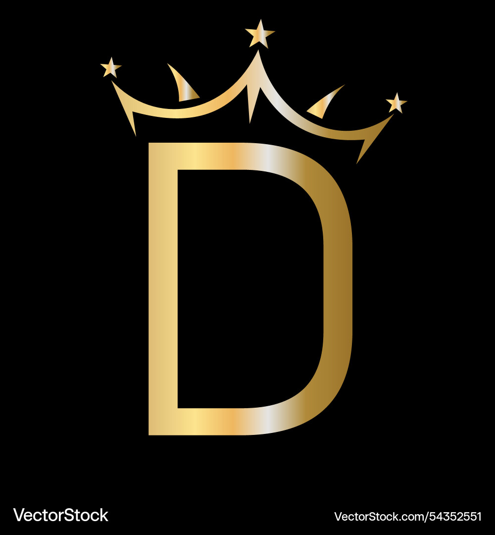 Initial letter d crown logo for beauty – Royalty-Free Vector | VectorStock