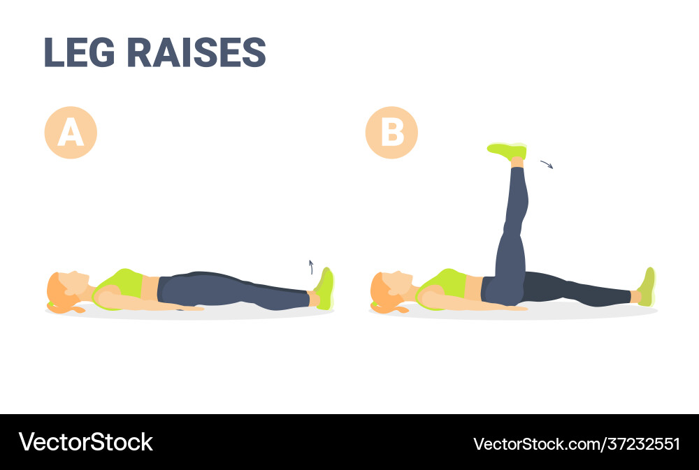Lying leg raises or lifting with exercise Vector Image