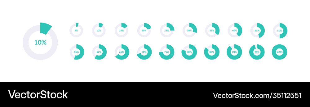 Ring Percentage Diagram Isolated Royalty Free Vector Image